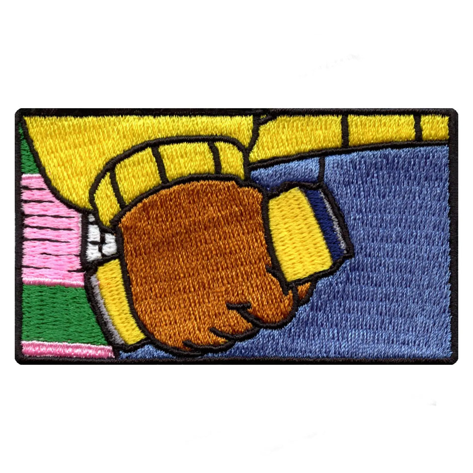 Angry Fist With Tea Can Embroidered Iron On Patch – Patch Collection