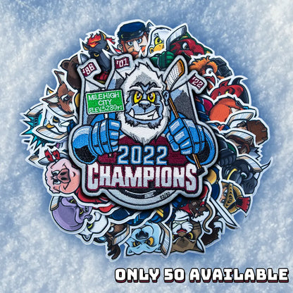 2022 Champions Denver Colorado Yeti Mascot Hockey – Patch Collection