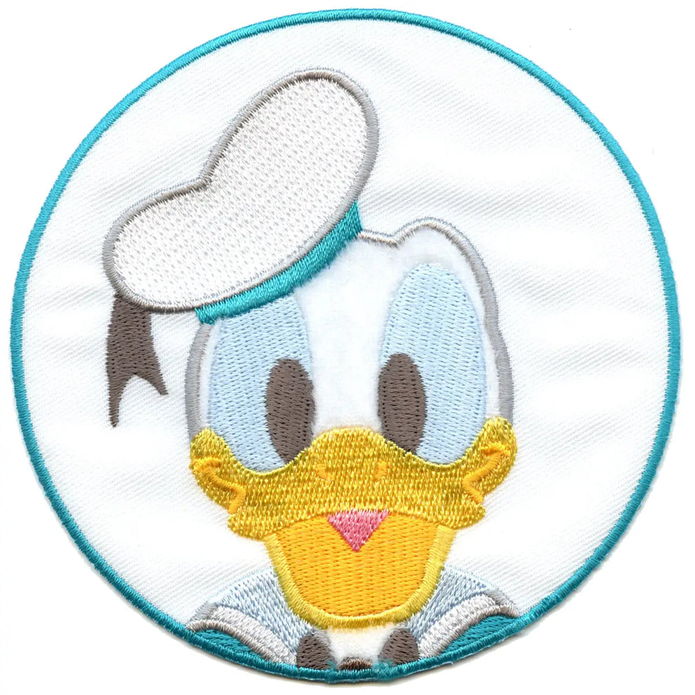Disney Donald Duck In Blue Circle Embroidered Applique Iron On Patch ...