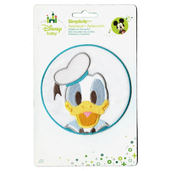 Disney Donald Duck In Blue Circle Embroidered Applique Iron On Patch ...