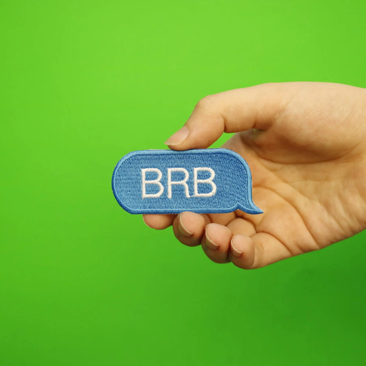 BRB Blue Text Bubble Embroidered Iron On Patch – Patch Collection
