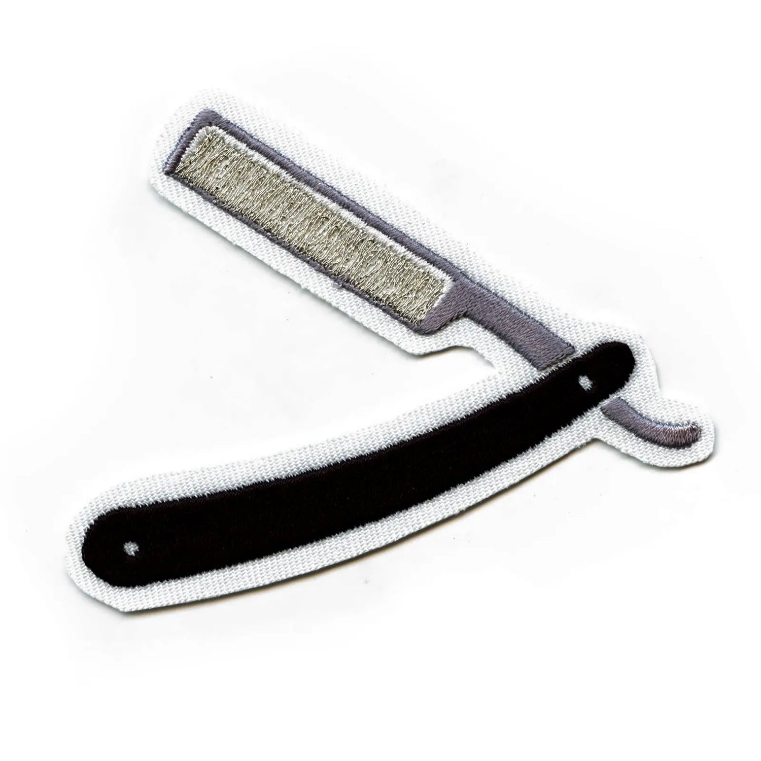 Barber's Straight Razor Embroidered Iron On Patch – Patch Collection
