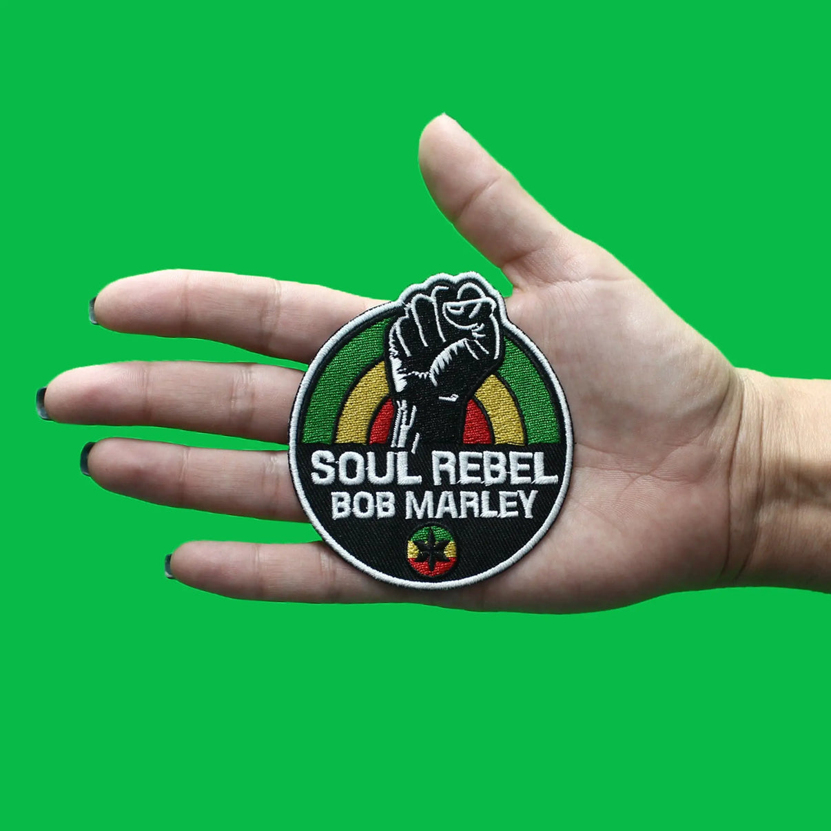 Bob Marley Soul Rebel Fist Patch Jamaican Reggae Artist Embroidered Iron On – Patch Collection