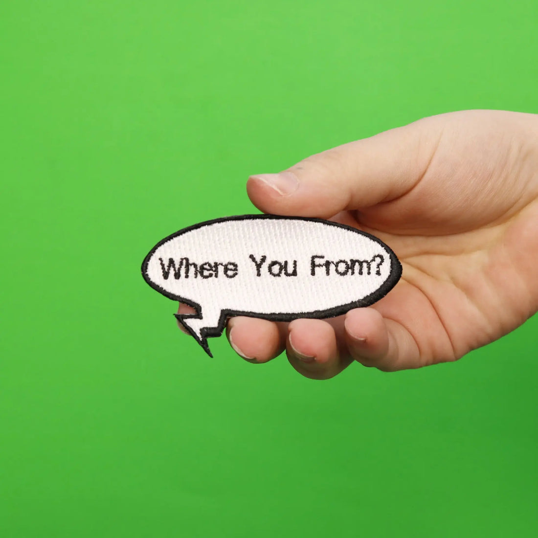 Where You From Word Bubble Embroidered Iron On Patch – Patch Collection