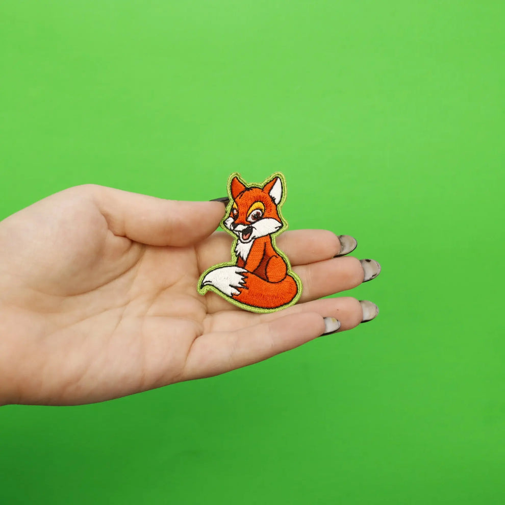 Cartoon Orange Fox Full Body Embroidered Iron On Patch – Patch Collection