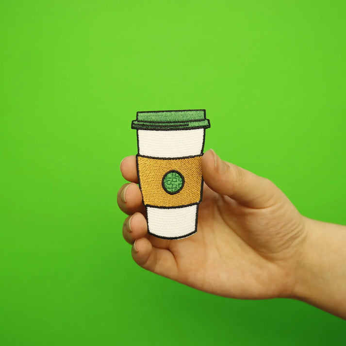 Coffee Cup Embroidered Iron On Patch – Patch Collection