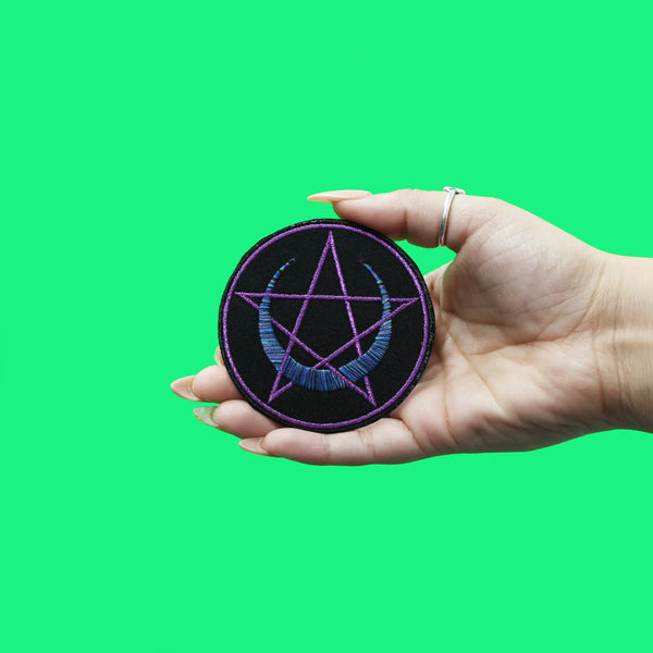 Crescent Moon Patch Pentacle EXCLUSIVE Embroidered Iron On – Patch Collection