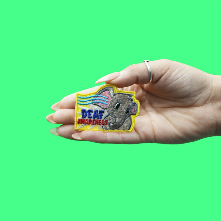 Deaf Awareness Patch Cute Elephant Embroidered Iron On – Patch Collection