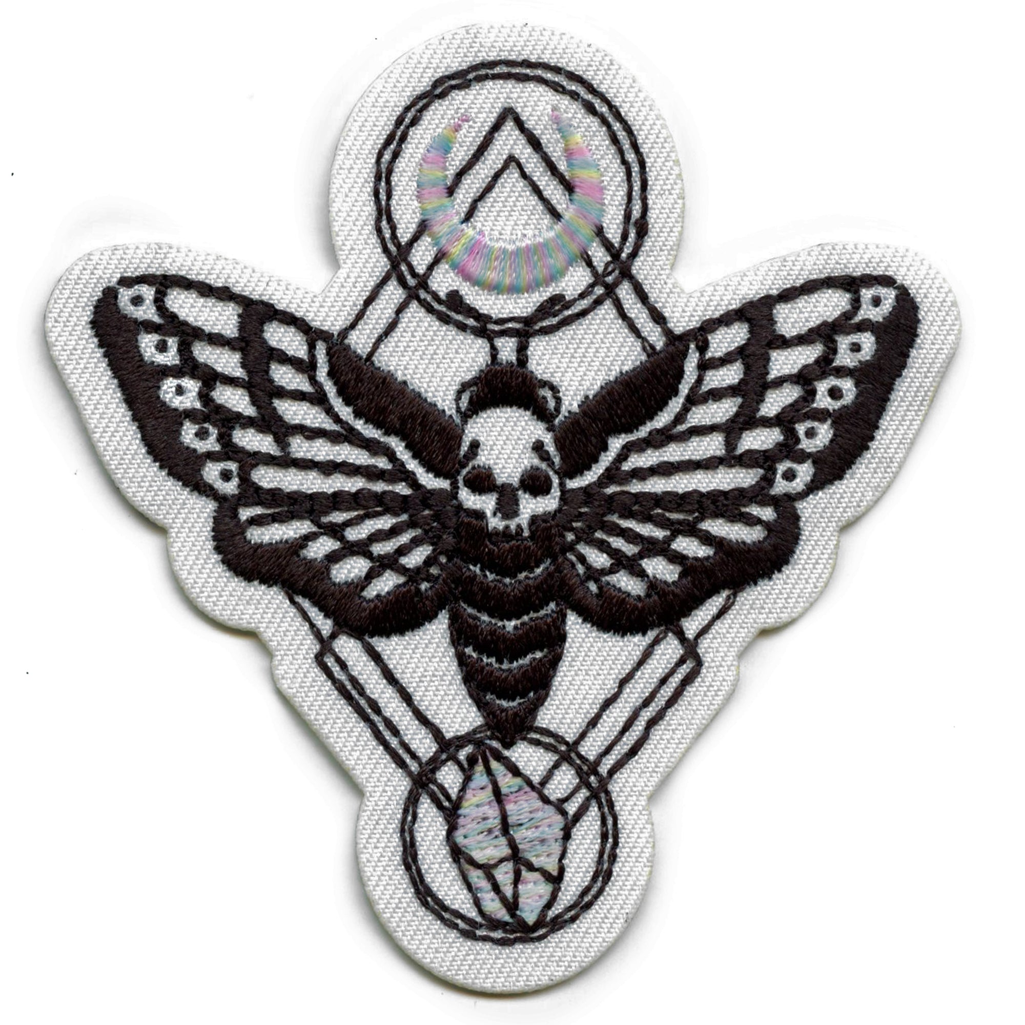 Deaths Head Moth Patch With Moon Crystal EXCLUSIVE Embroidered Iron On ...