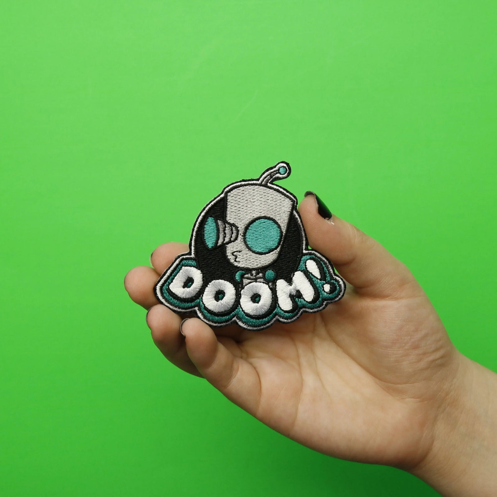 Invader Zim Gir's "Doom" Embroidered Iron On Patch – Patch Collection
