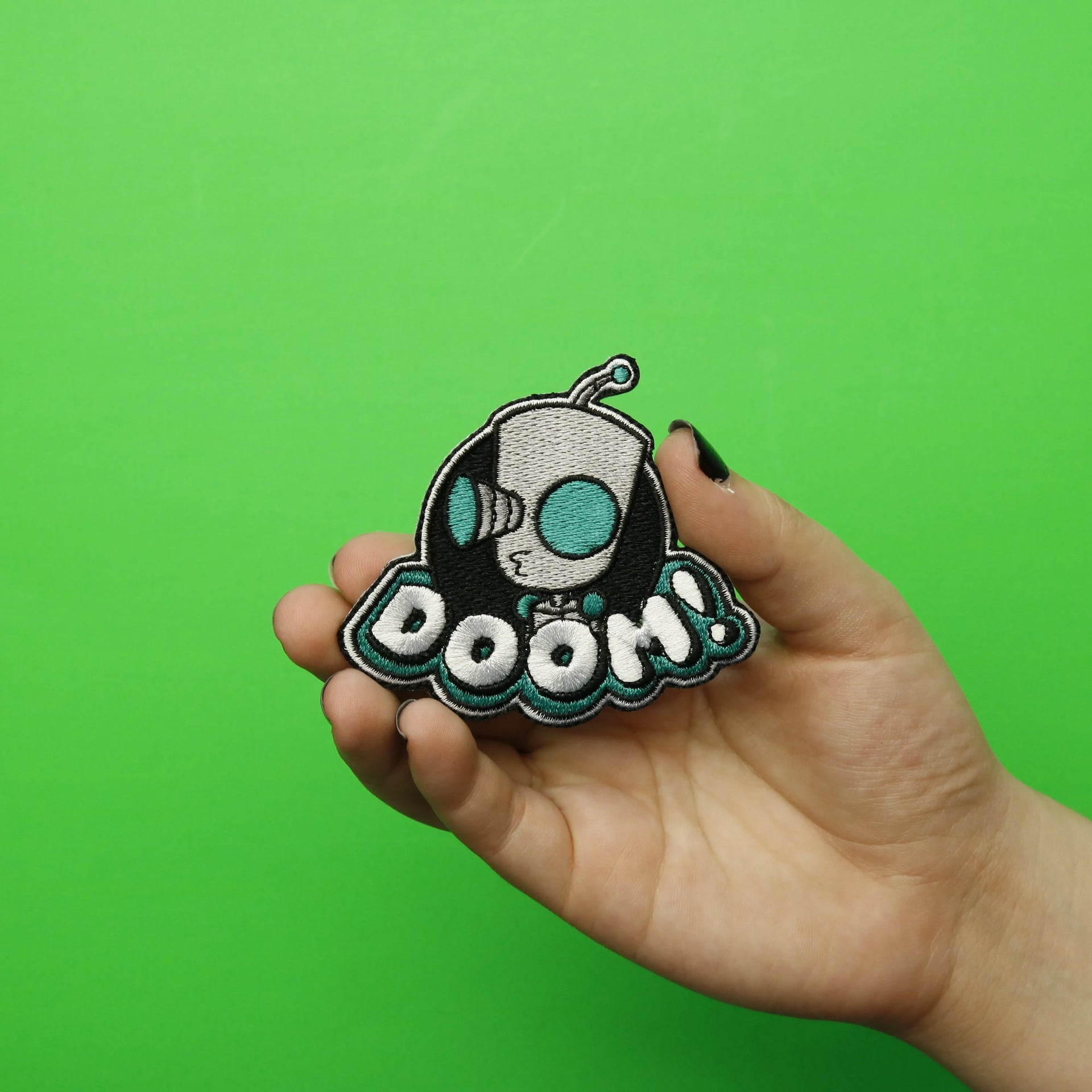 Invader Zim Gir's "Doom" Embroidered Iron On Patch – Patch Collection