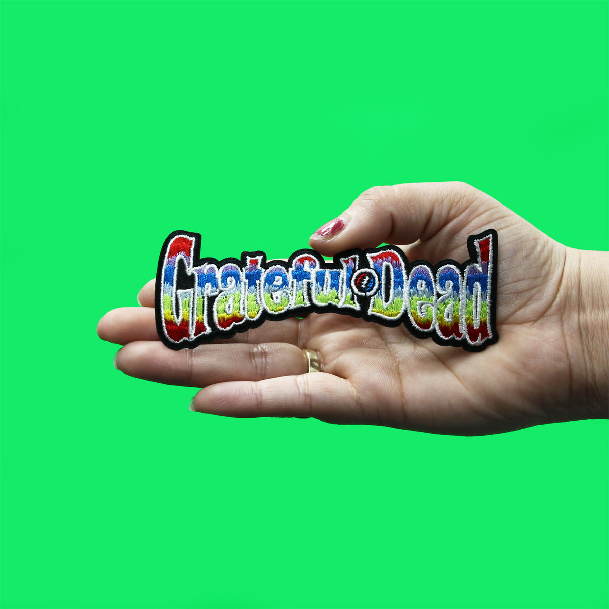 Grateful Dead Rainbow Logo Patch Tie Dye Embroidered Iron On – Patch ...