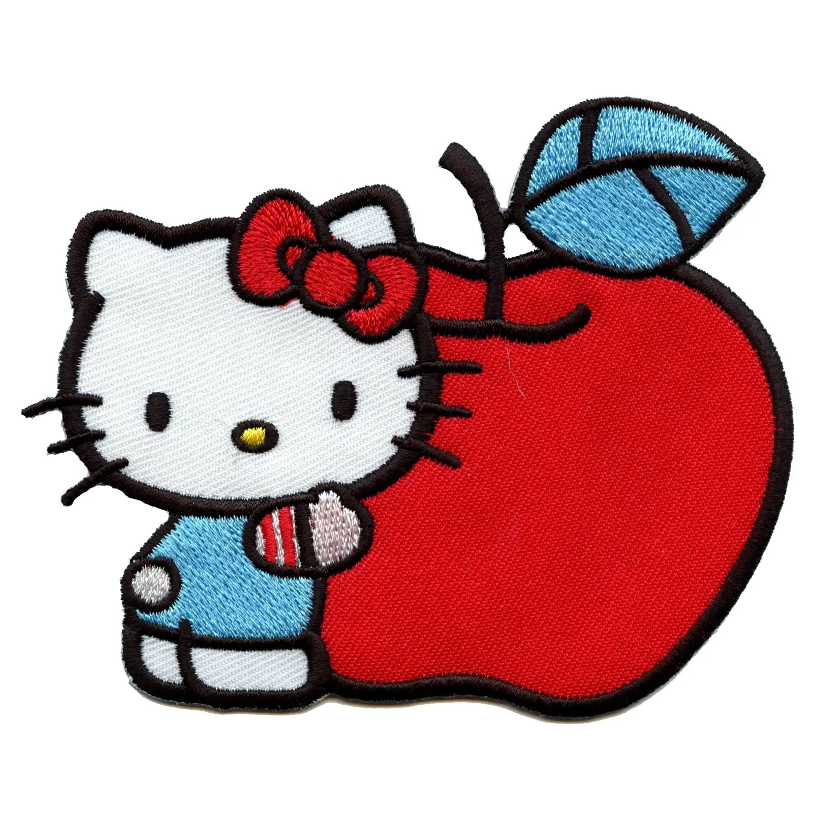 Hello Kitty Hugging Big Red Apple Iron On Embroidered Patch – Patch ...