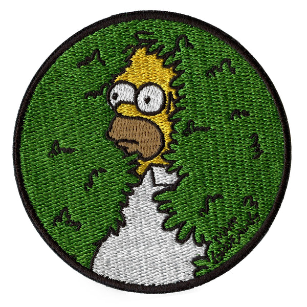 Homer Simpson Hiding In Bush Patch The Simpsons Embroidered Iron On ...