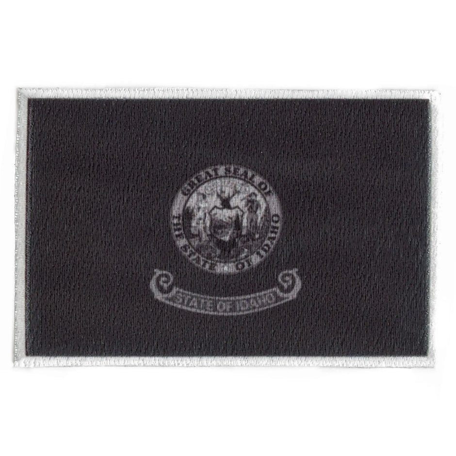 Idaho Patch State Flag Grayscale Embroidered Iron On – Patch Collection