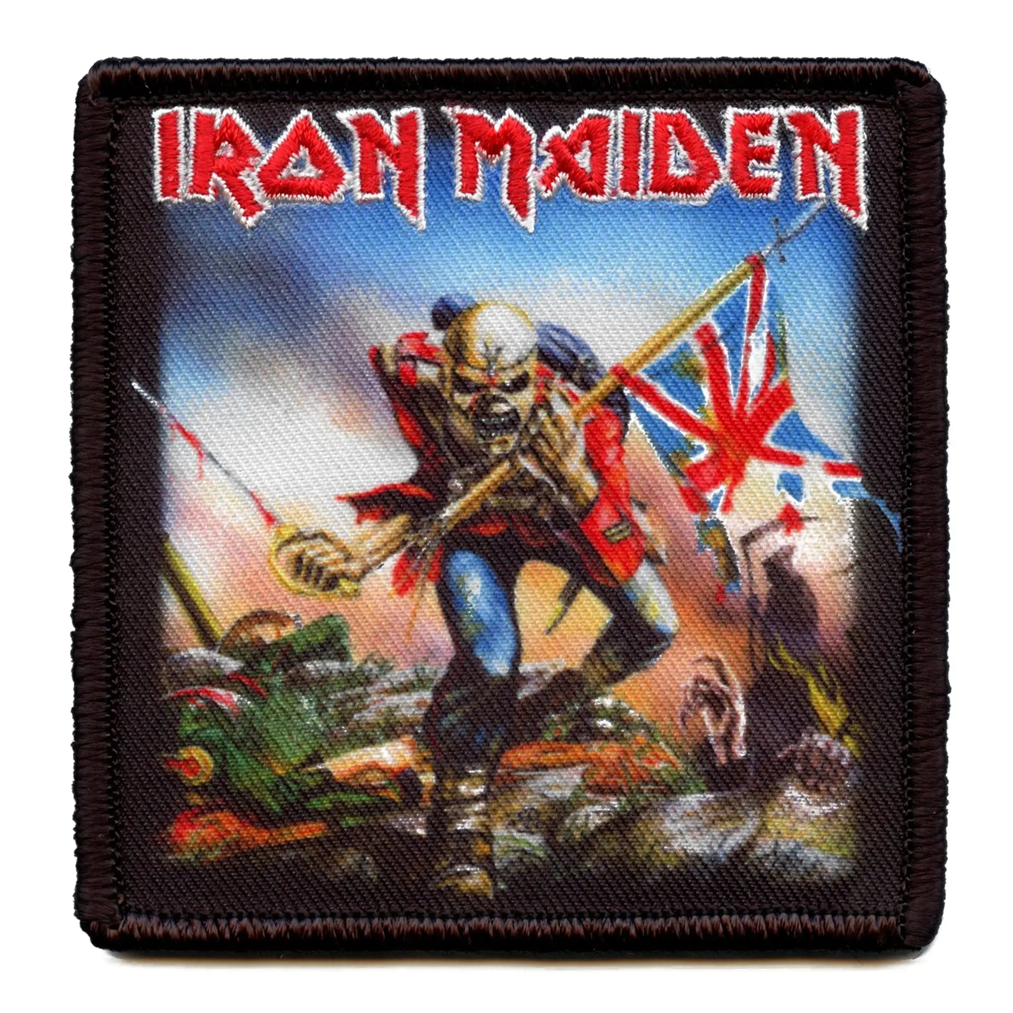 Official Iron Maiden Patch British Flag Embroidered Iron On – Patch ...