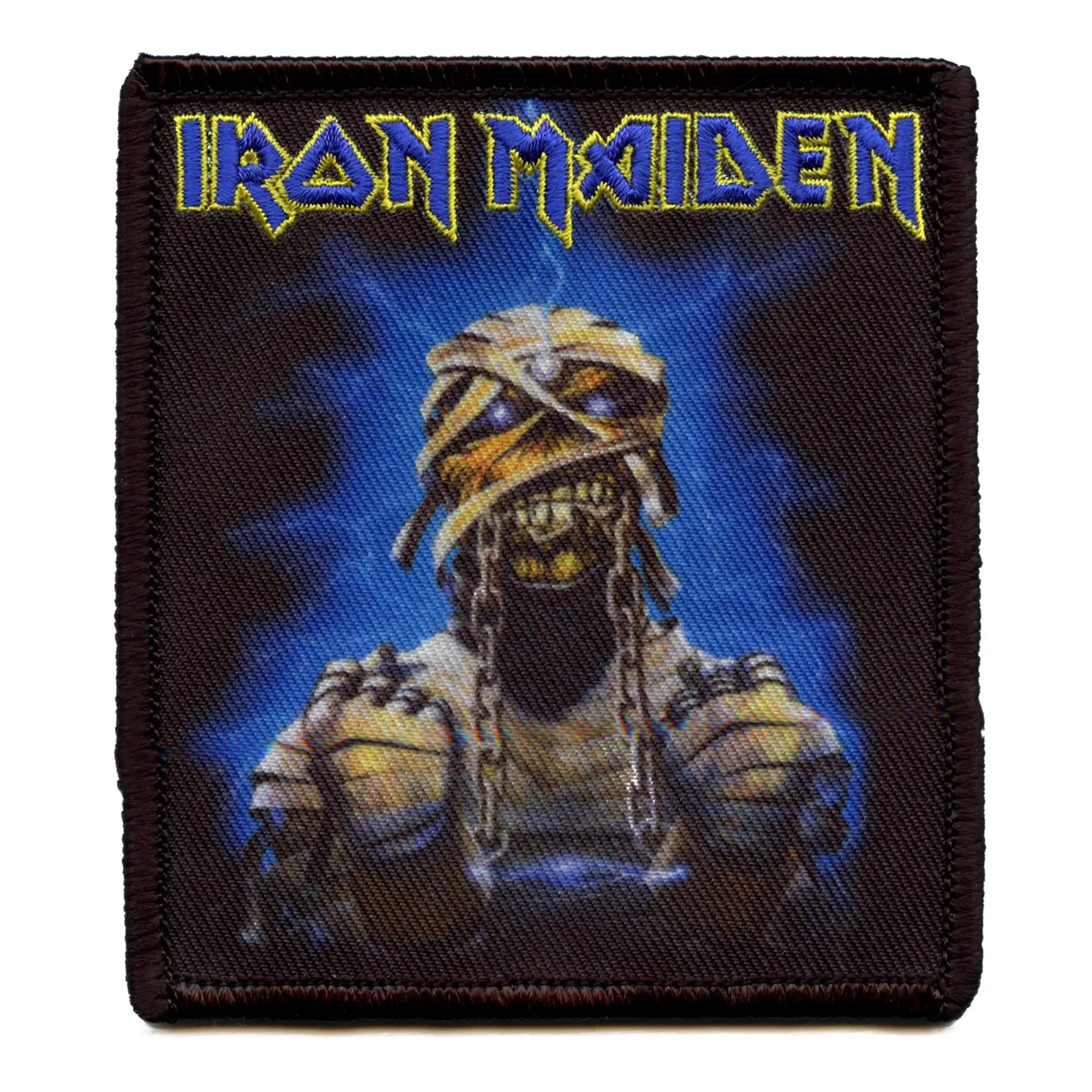 Official Iron Maiden Patch Mummy Lightning Embroidered Iron On – Patch ...