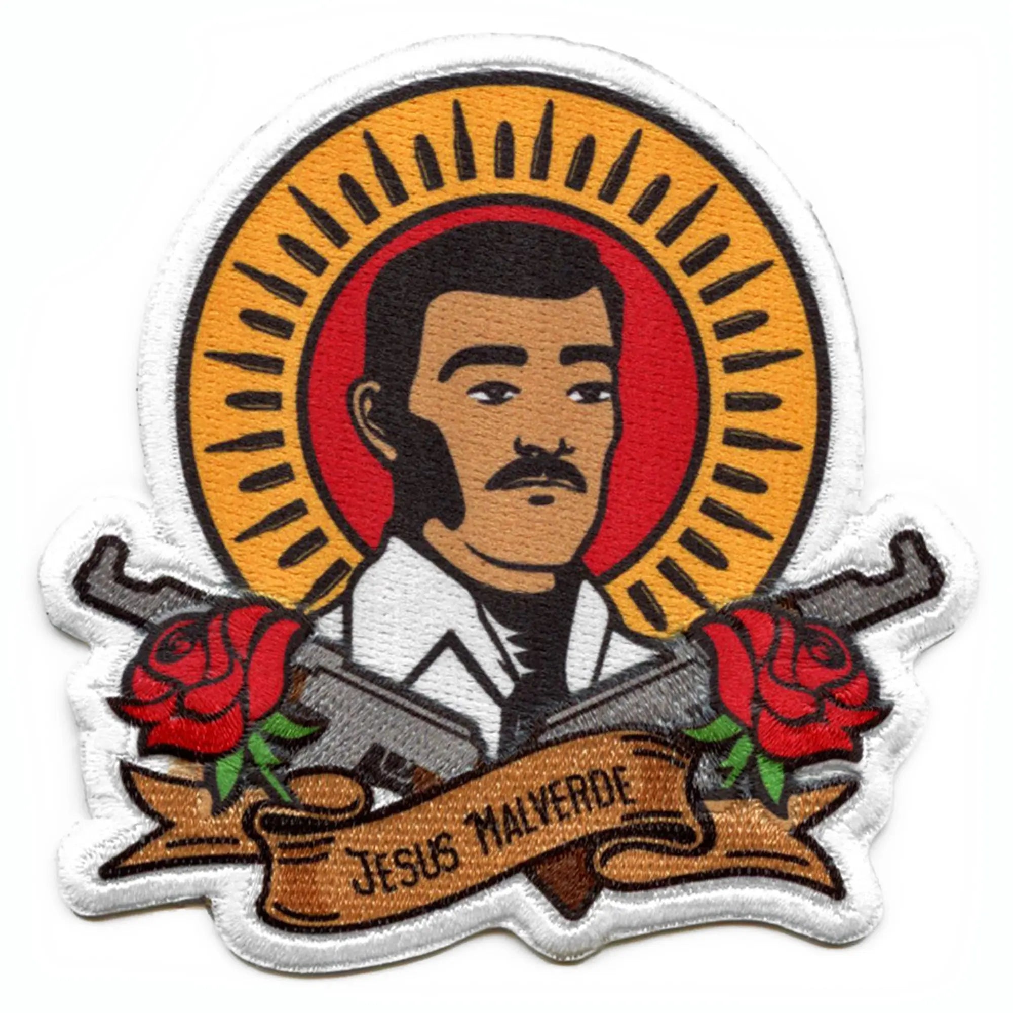 Jesus Malverde Folklore Saint Patch Sinaloa Generous Bandit Sublimated ...