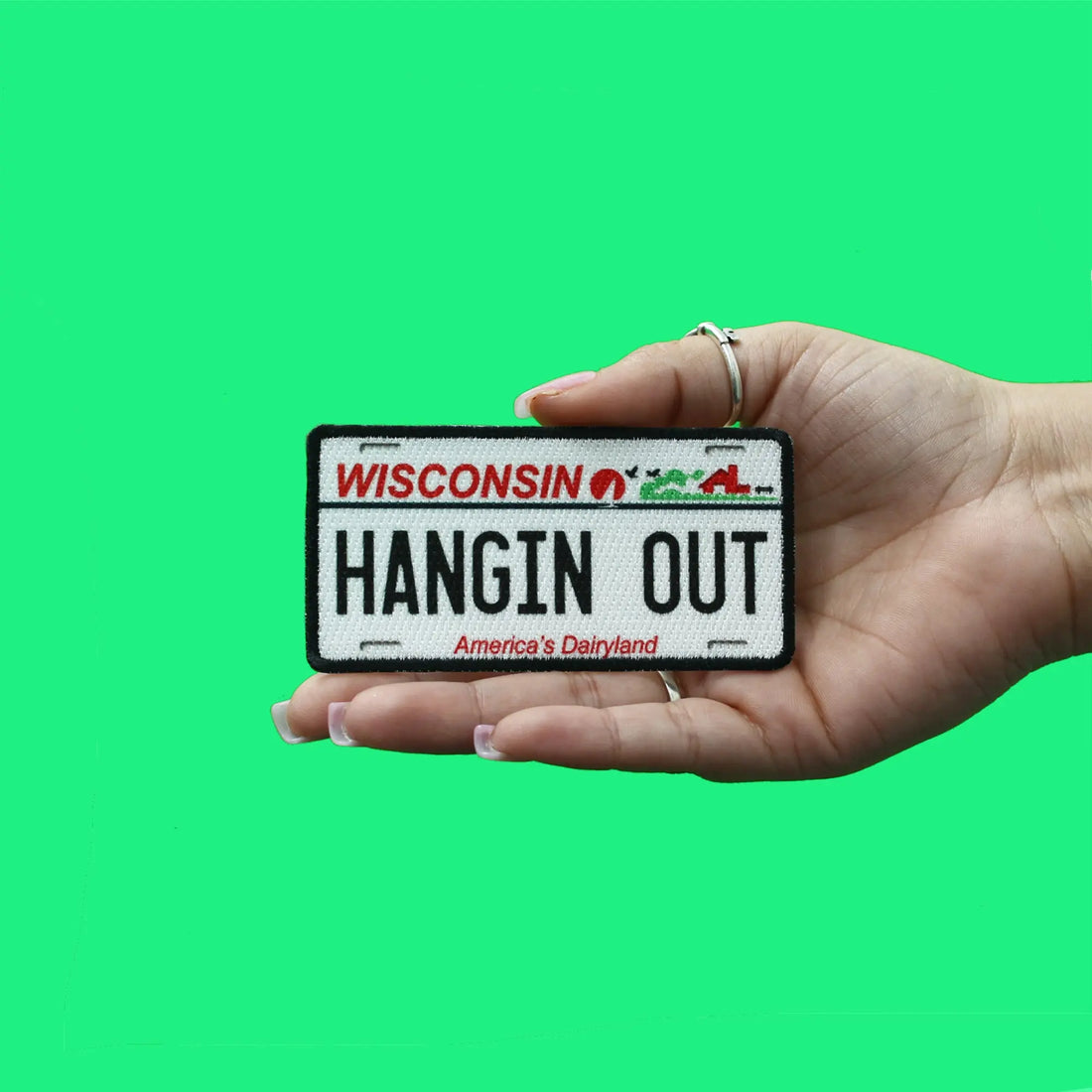 Wisconsin License Plate Patch 70s TV Hangin Out Sublimated Iron On ...
