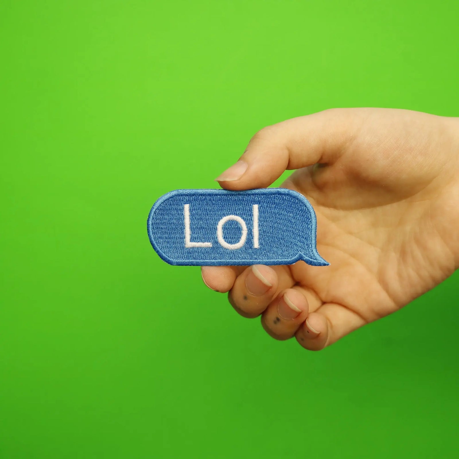 Lol Blue Text Bubble Embroidered Iron On Patch – Patch Collection