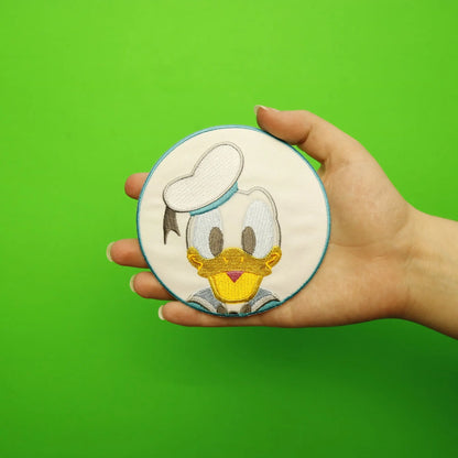 Disney Donald Duck In Blue Circle Embroidered Applique Iron On Patch ...
