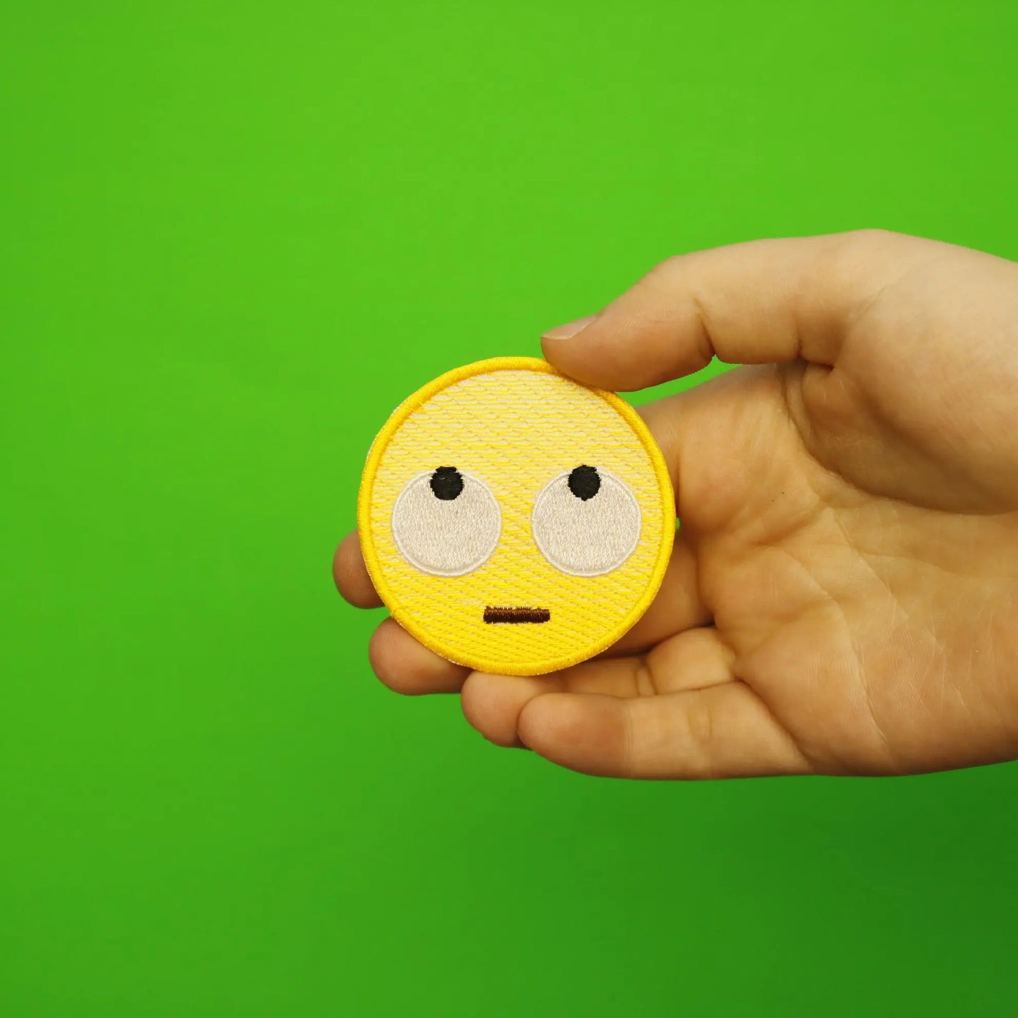 Eye Roll Emoji Iron On Embroidered Patch – Patch Collection