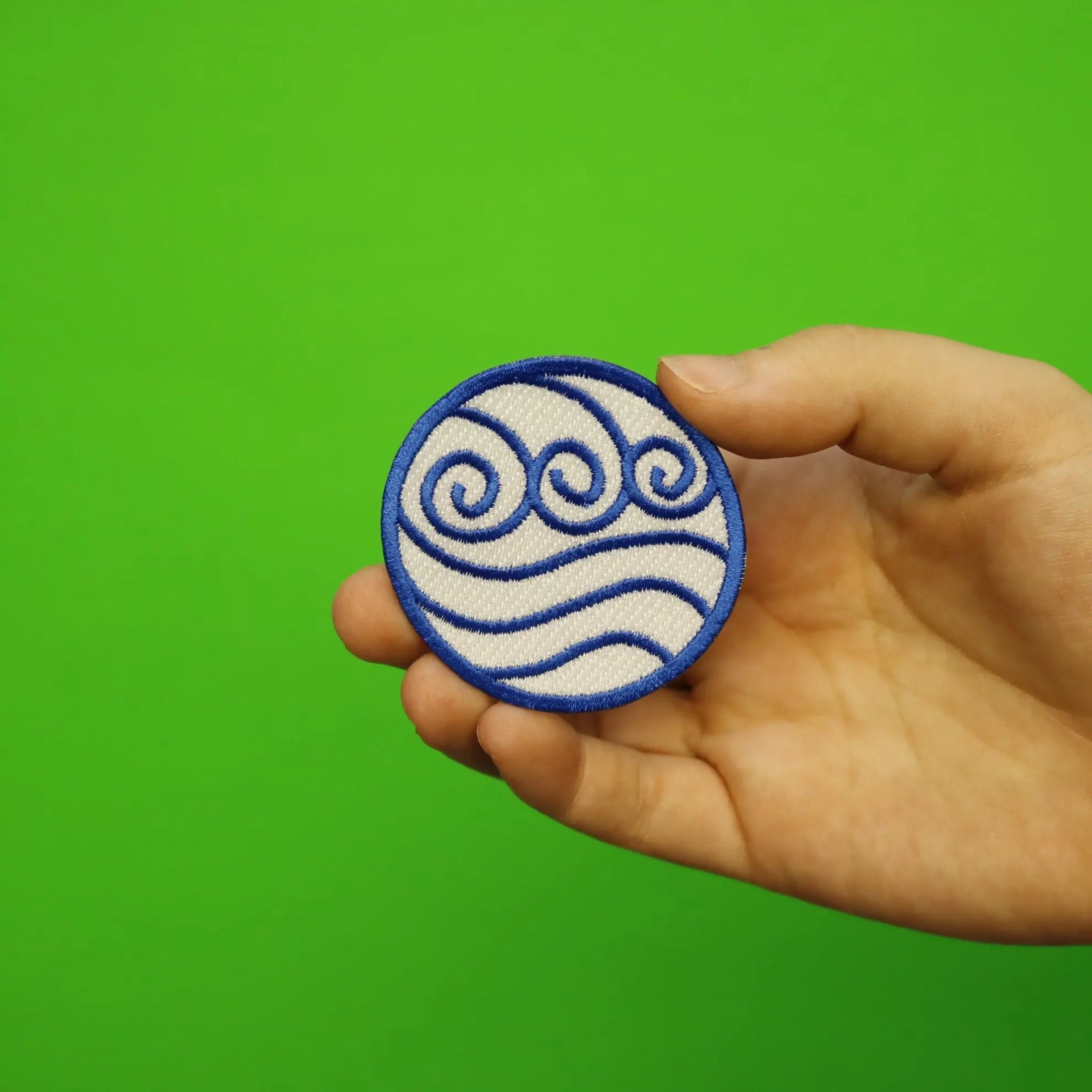 Water Nation Symbol Round Embroidered Iron On Patch – Patch Collection