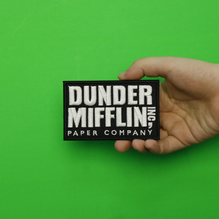 NBC The Office Dunder Mifflin Paper Company Box Logo Embroidered Iron ...