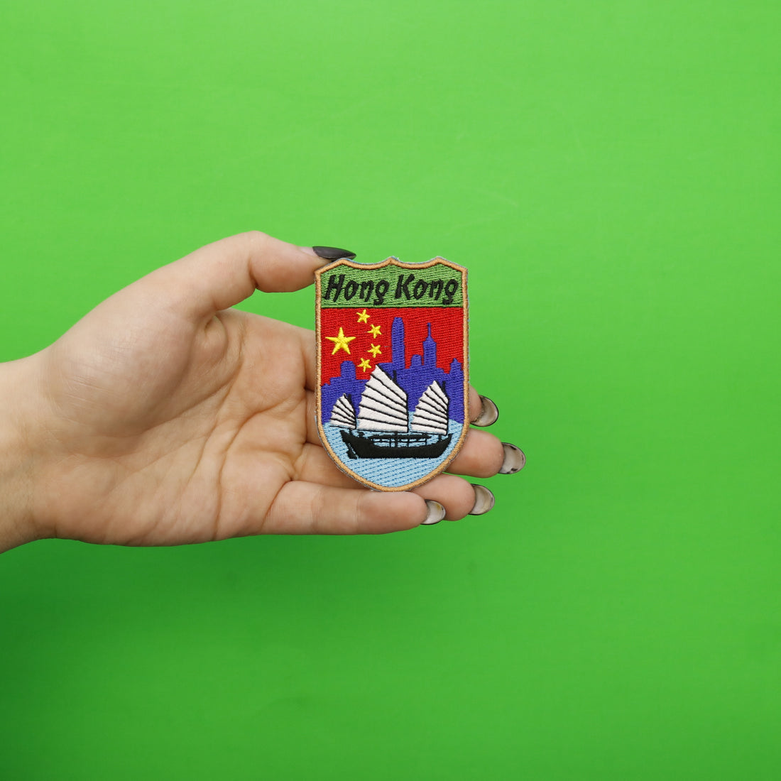 Hong Kong China Shield Iron On Embroidered Patch – Patch Collection