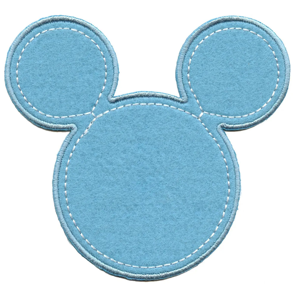 Disney Mickey Mouse Head Blue Embroidered Applique Iron On Patch ...