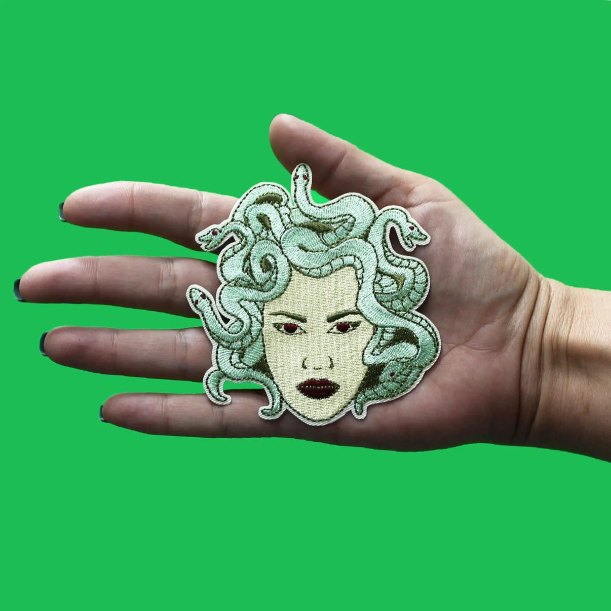 Snake Haired Medusa Face Patch Greek Mythology Legend Embroidered Iron On – Patch Collection