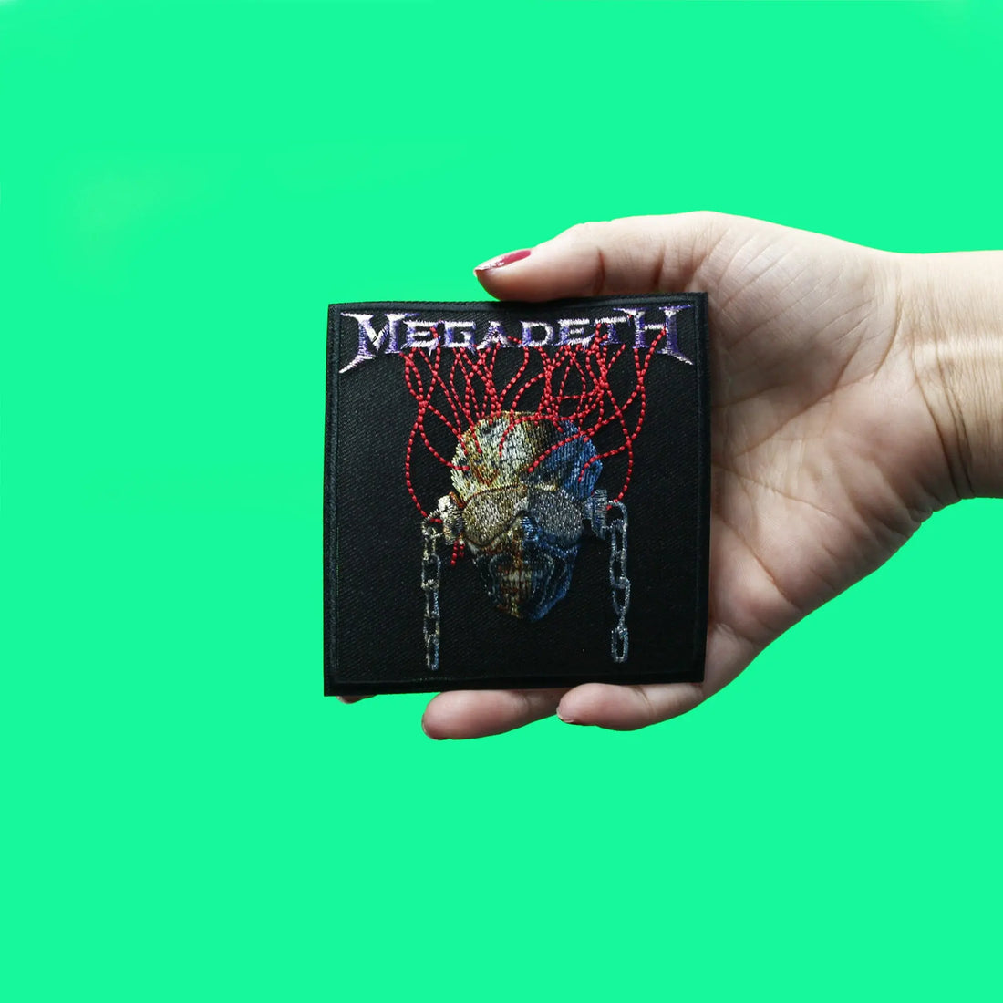 Megadeth Patch Skull Wires Embroidered Iron On – Patch Collection