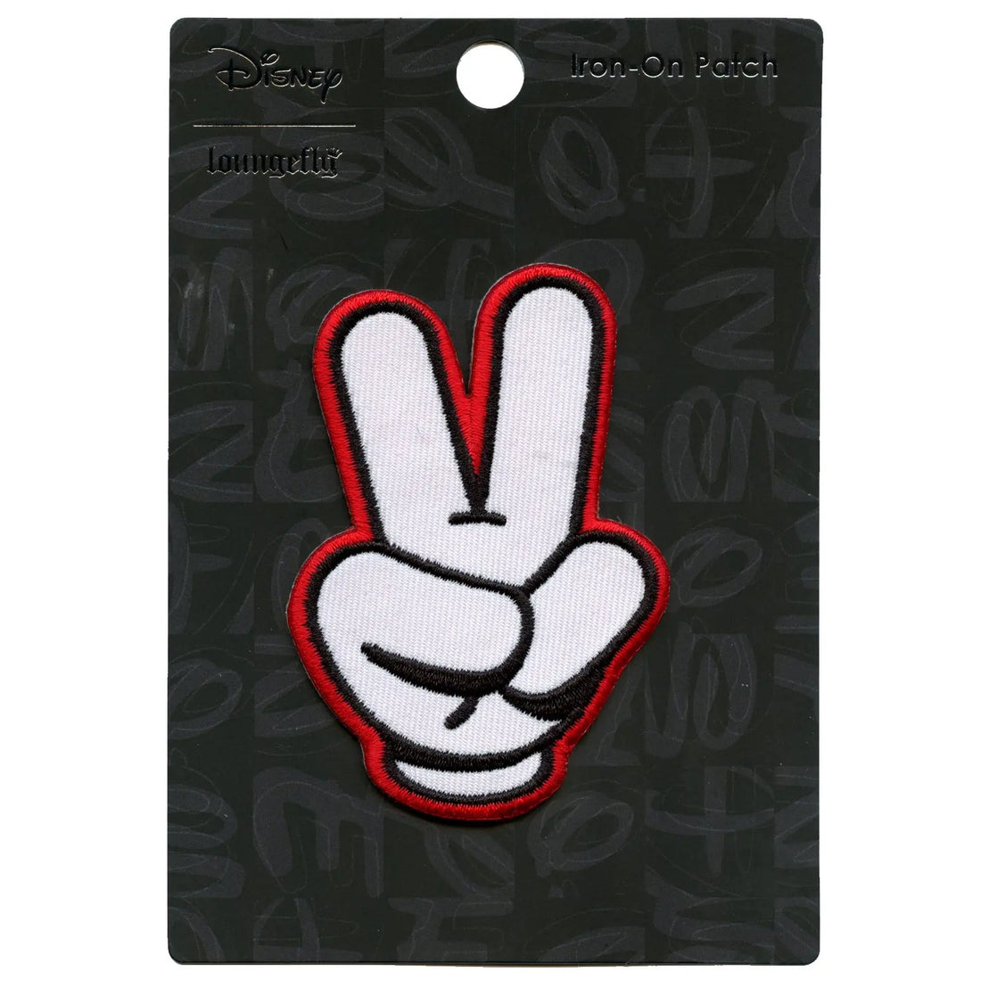 Official Mickey Mouse Glove Peace Sign Embroidered Iron On Patch ...