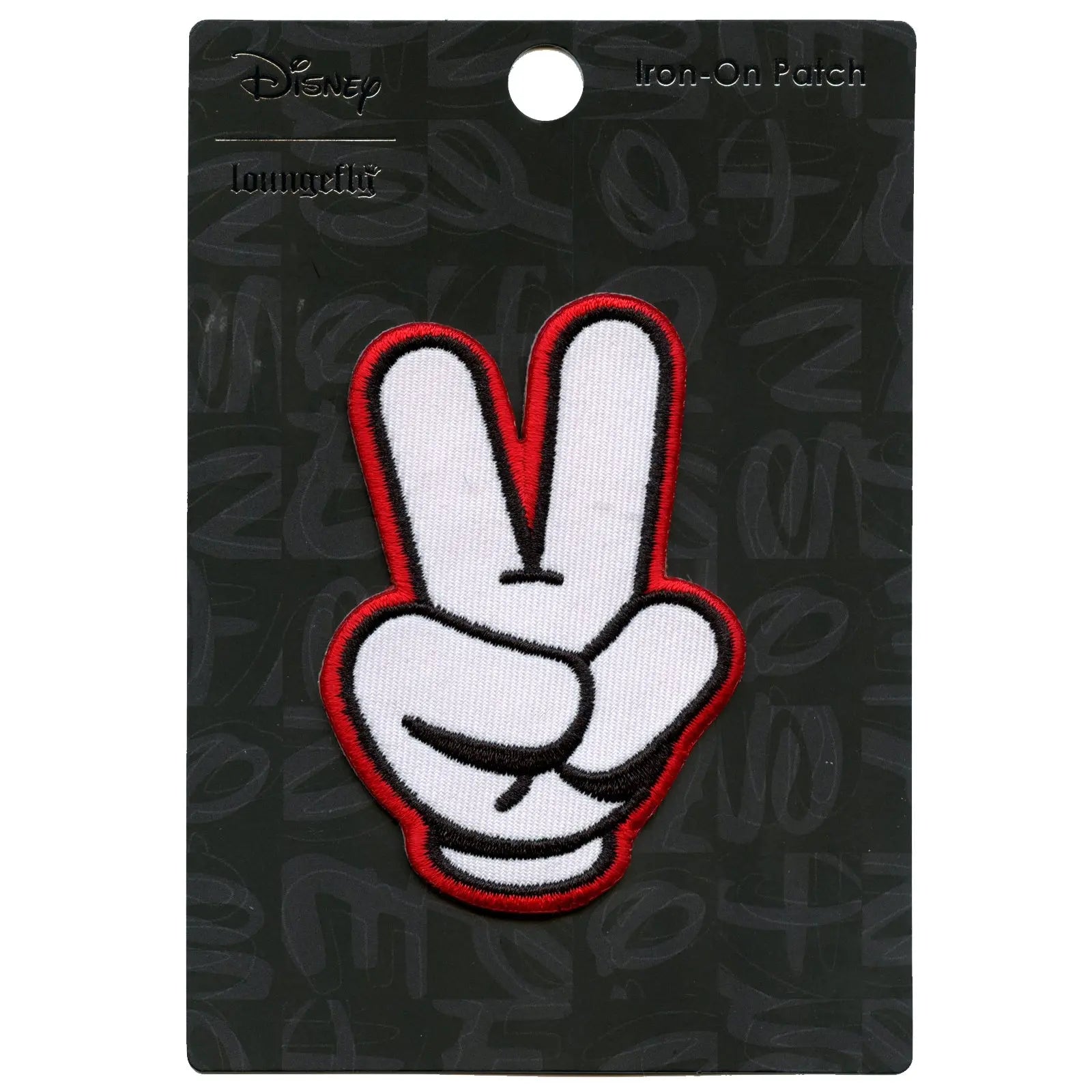 Official Mickey Mouse Glove Peace Sign Embroidered Iron On Patch ...