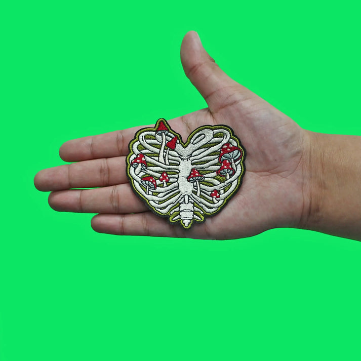 Mushroom Skeleton Rib Cage Patch Nature Bones Lungs – Patch Collection