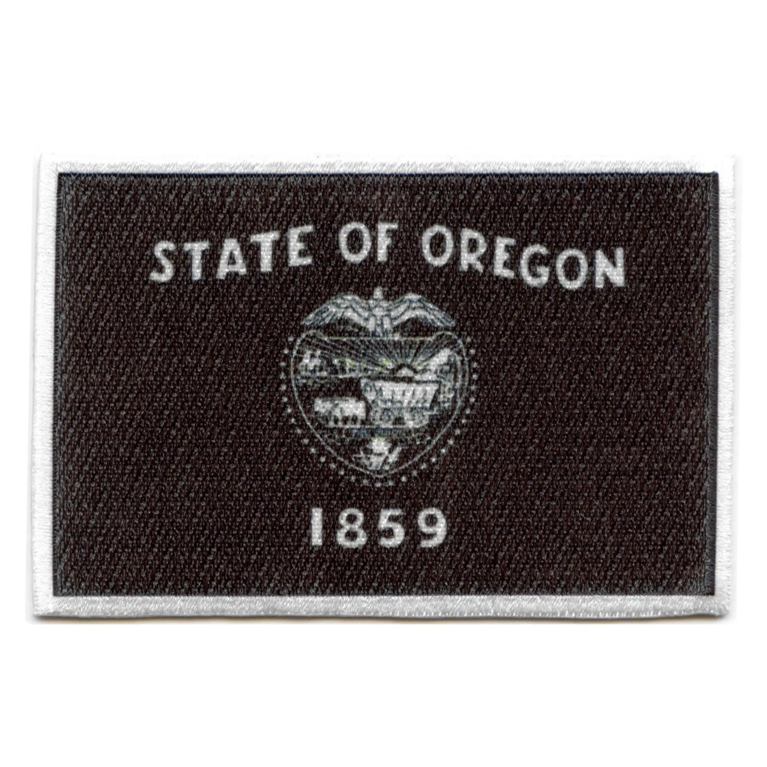 Oregon Patch State Flag Grayscale Embroidered Iron On – Patch Collection