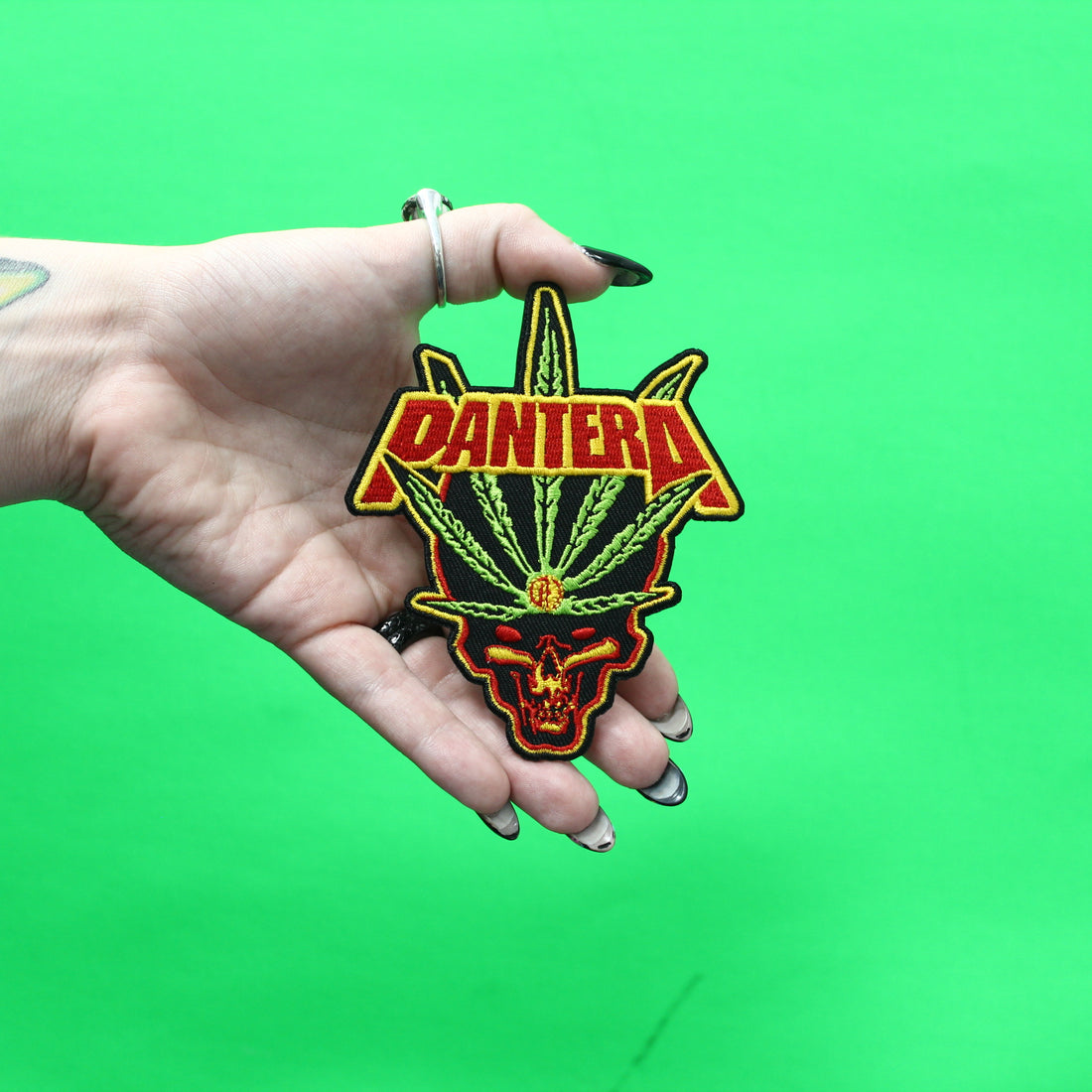 Pantera Leaf Skull Patch Texas Heavy Metal Embroidered Iron On – Patch ...