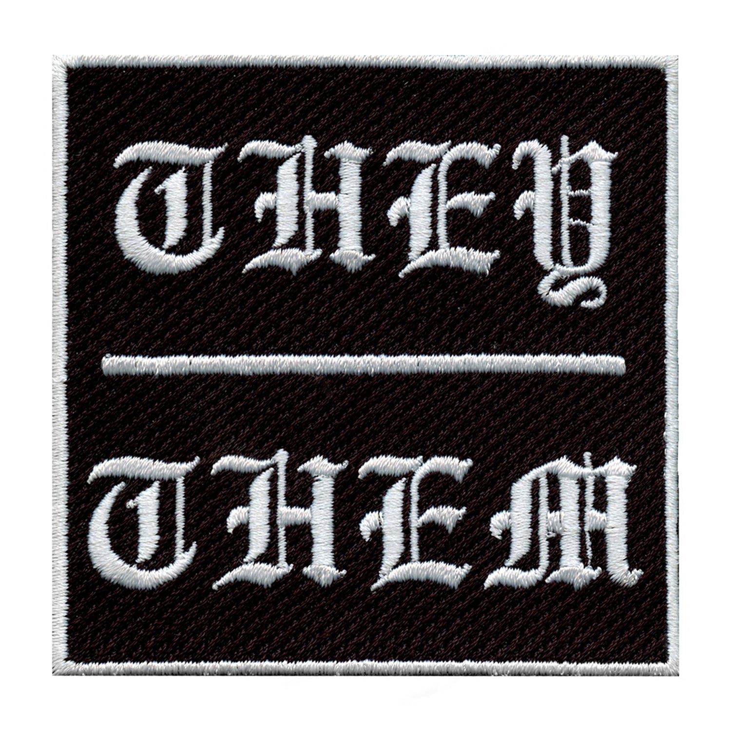 Non-Binary They/Them Pronouns Embroidered Iron On Patch – Patch Collection