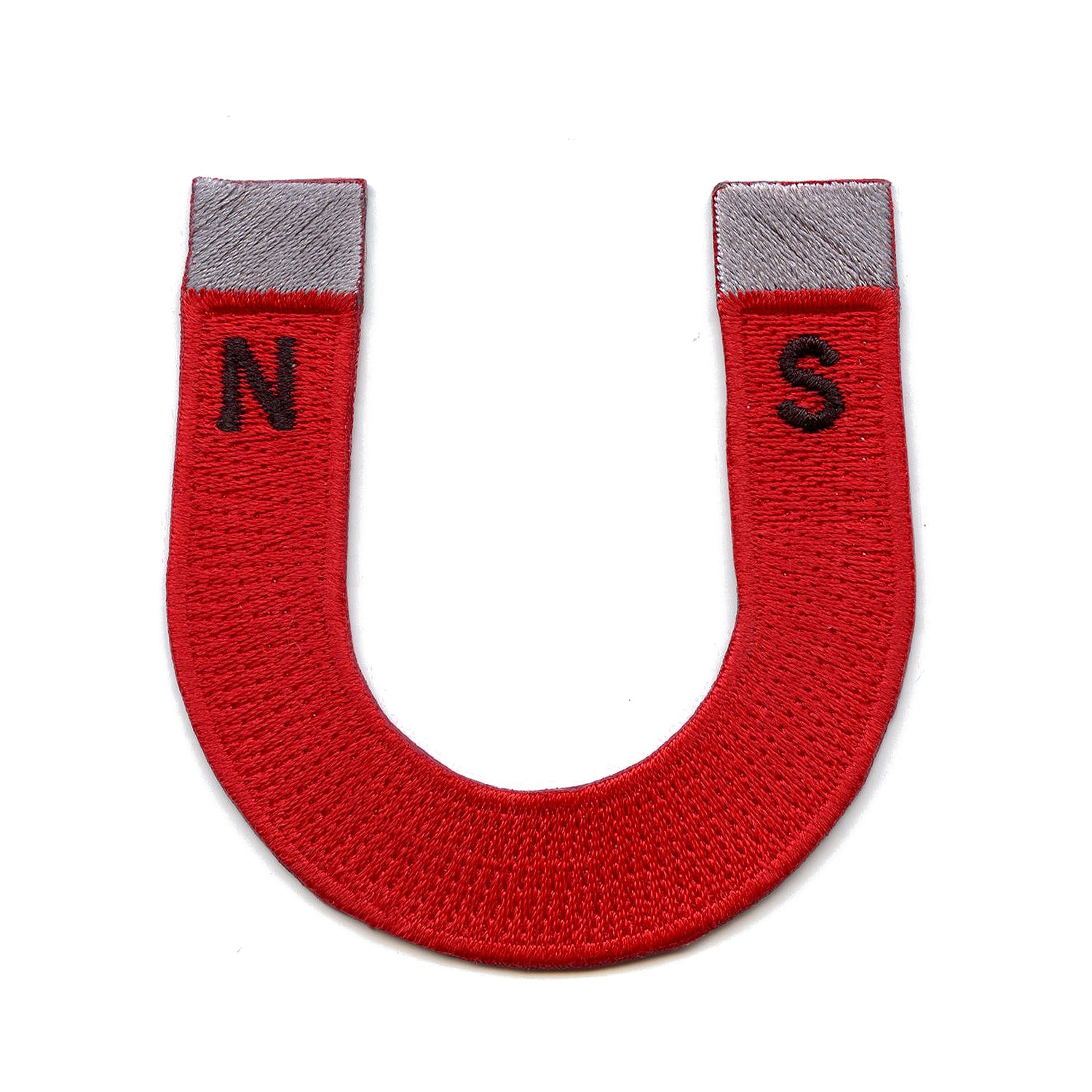 Red Magnet Embroidered Iron On Patch – Patch Collection
