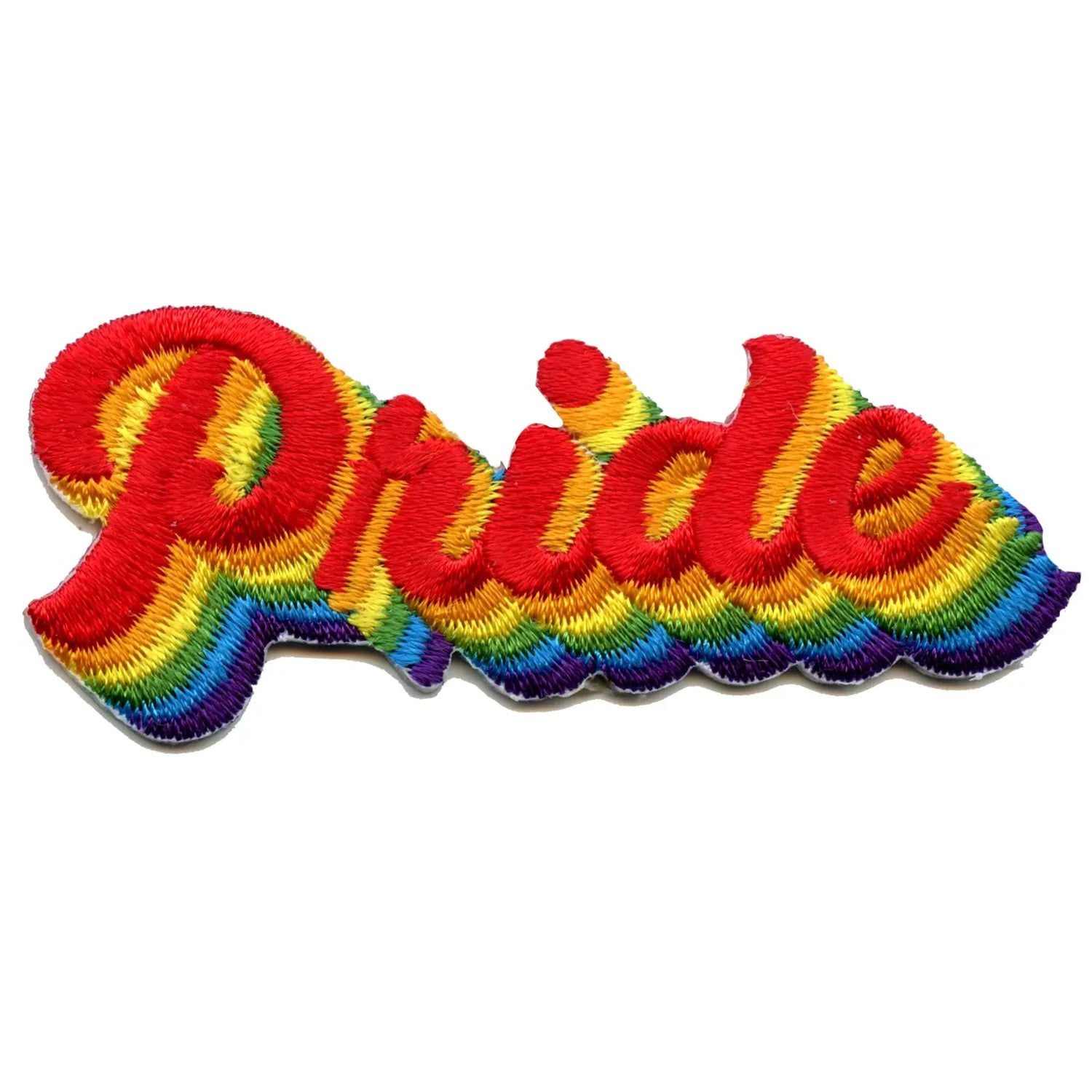 Rainbow Pride Script Embroidered Iron On Patch – Patch Collection