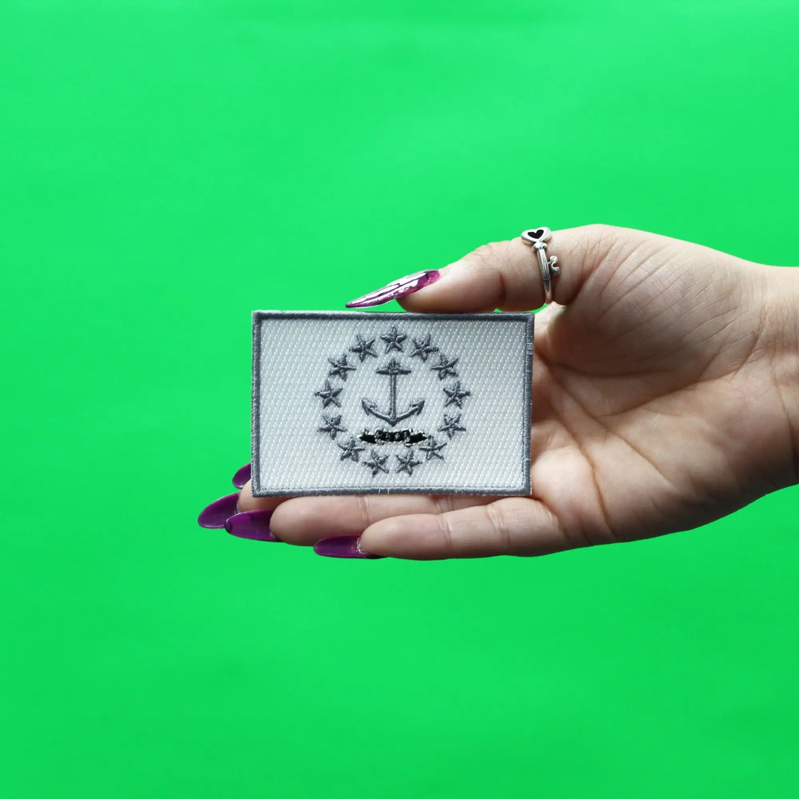 Rhode Island Patch State Flag Grayscale Embroidered Iron On – Patch ...