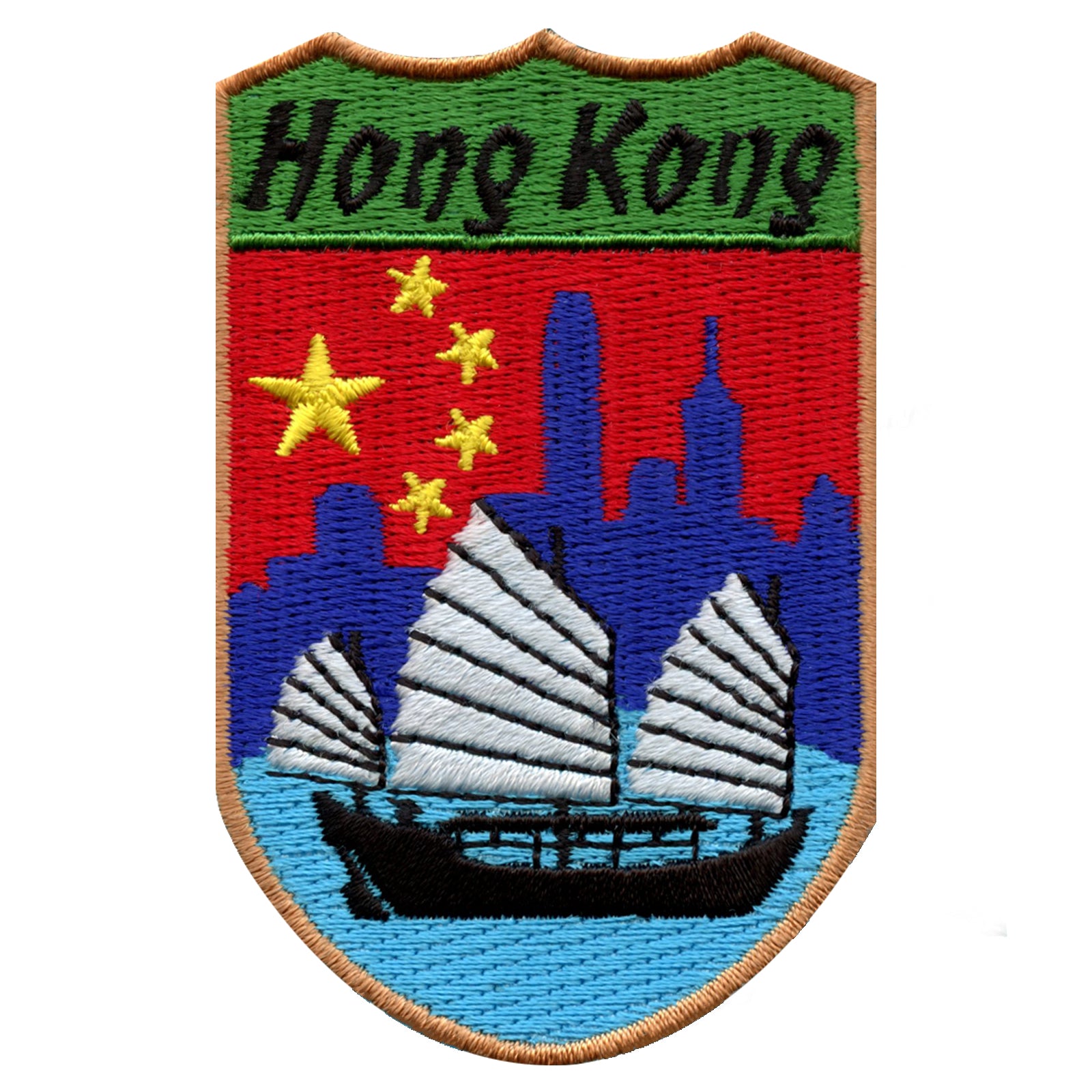 Hong Kong China Shield Iron On Embroidered Patch – Patch Collection