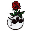 Rose In Skull Flower Pot Iron On Embroidered Patch – Patch Collection