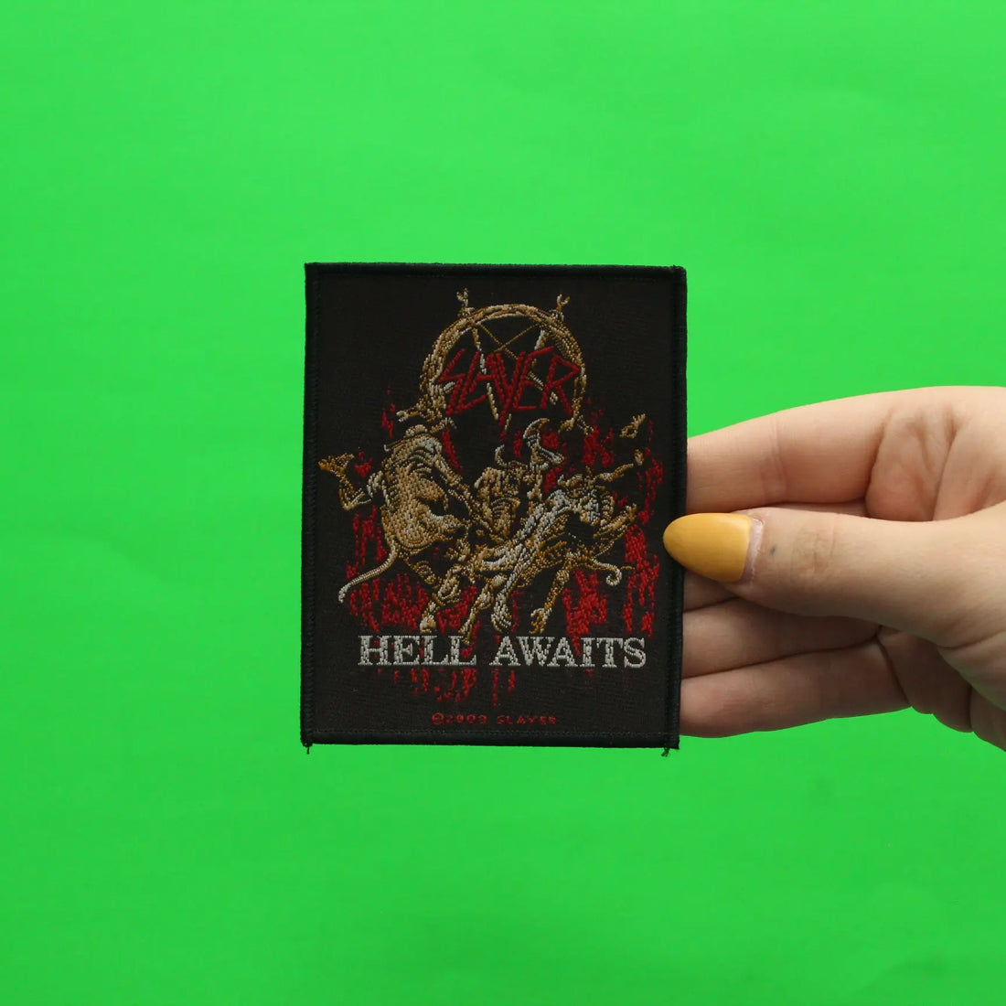 2009 Slayer Hell Awaits Woven Sew On Patch – Patch Collection