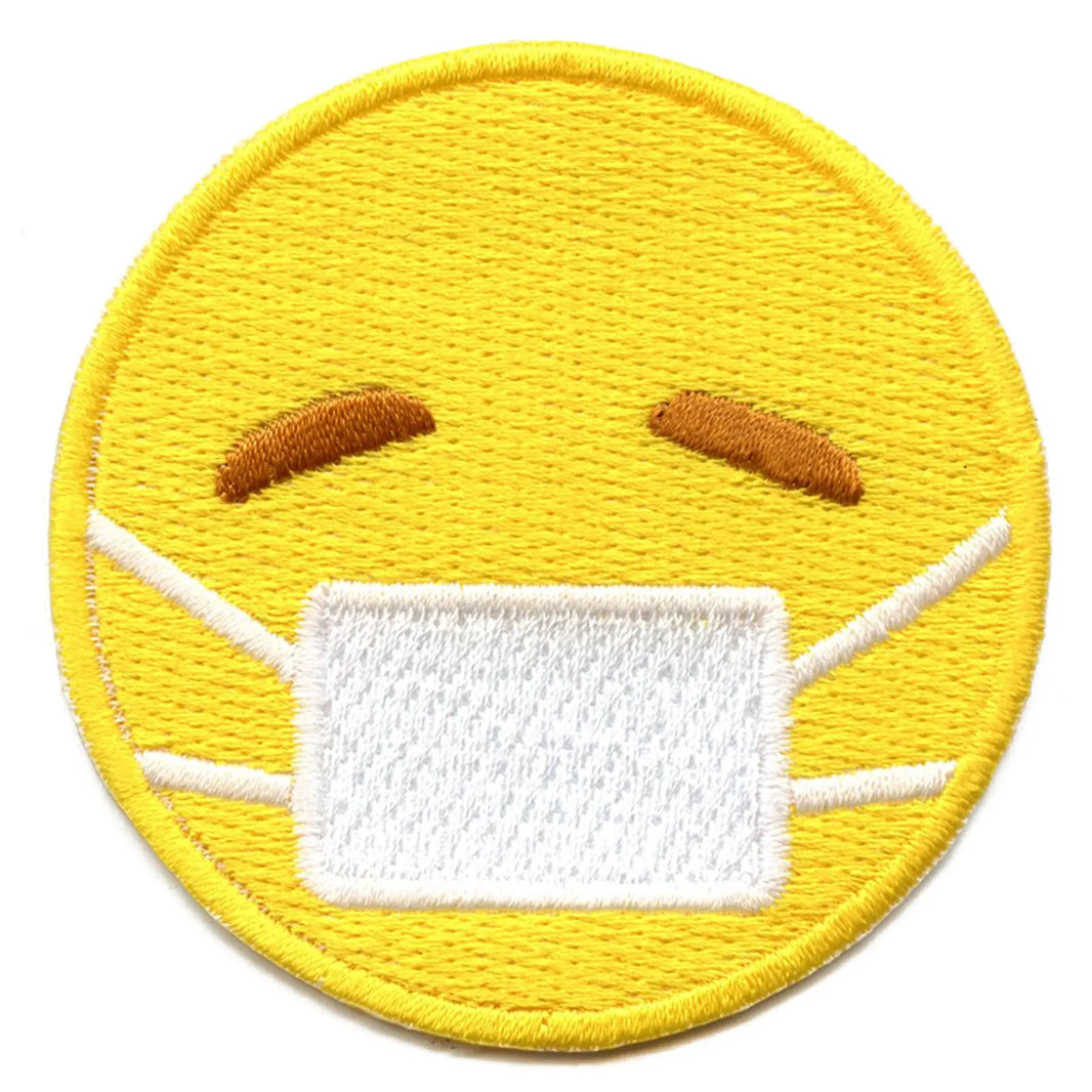 Social Distancing Emoji Iron On Embroidered Patch – Patch Collection