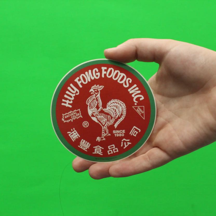 Sriracha Hot Chili Sauce Round Rooster Logo Red Sticker – Patch Collection