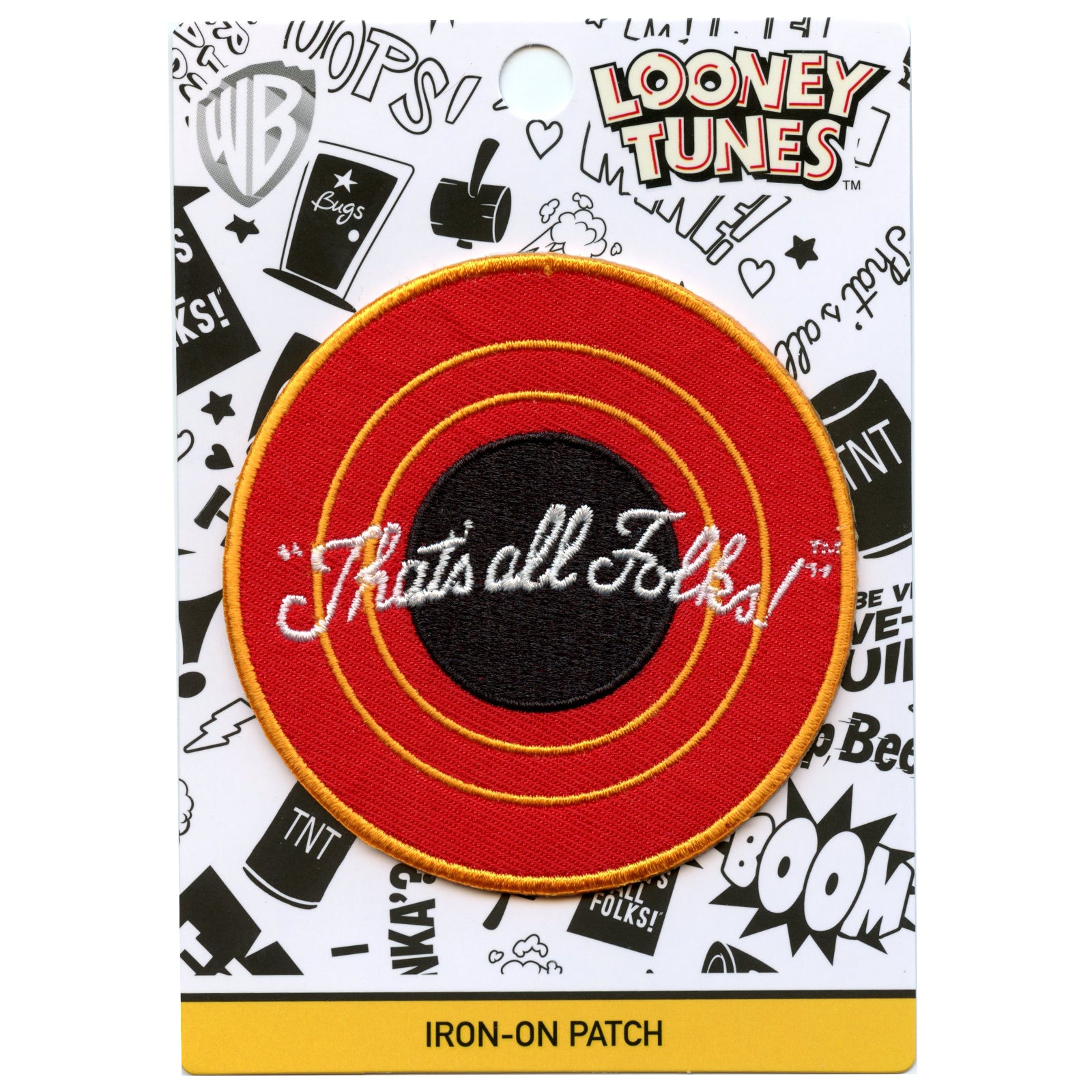Official Looney Tunes "That's all Folks!" Round Logo Embroidered Iron ...