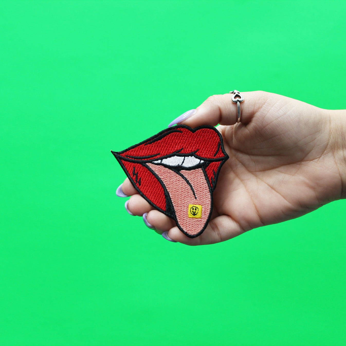 Tongue with Acid Patch Psychedelic Drugs Embroidered Iron On – Patch ...