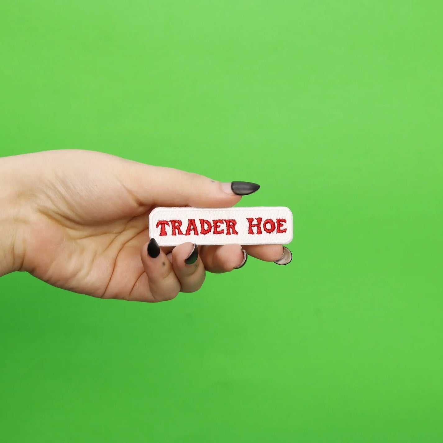 Trader Hoe Box Logo Embroidered Iron On Patch – Patch Collection