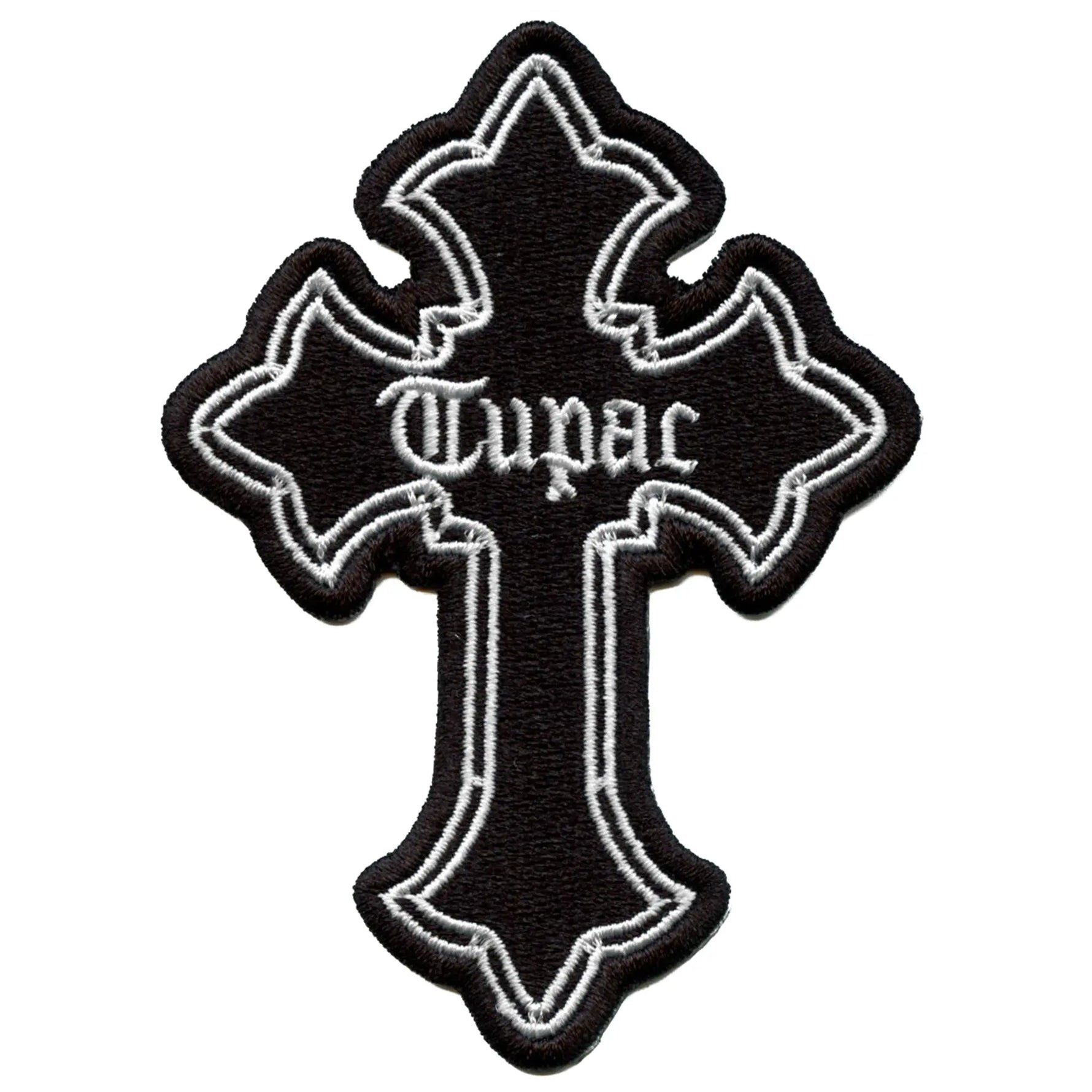 Tupac Cross Tattoo Logo Patch West Coast Rapper Embroidered Iron On ...